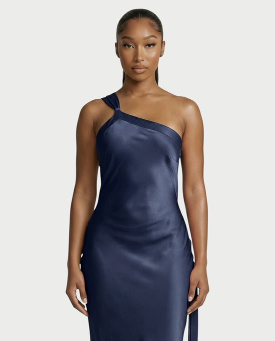 SELENE One-Shoulder Strap Satin Maxi Dress – Celestia