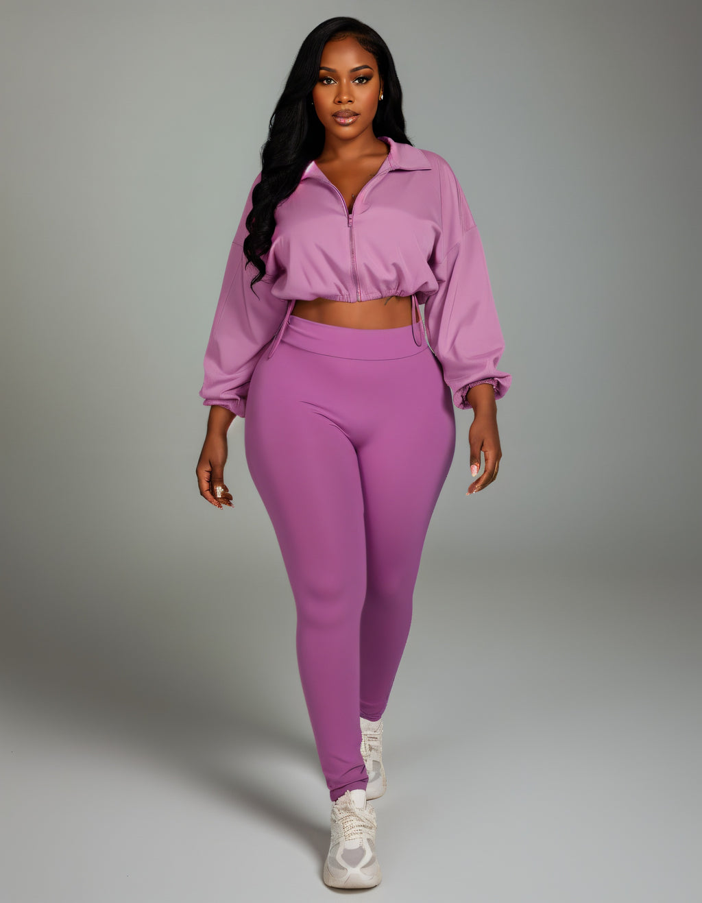 TATUM Cropped Zip Up Jacket & Leggings Set – Celestia